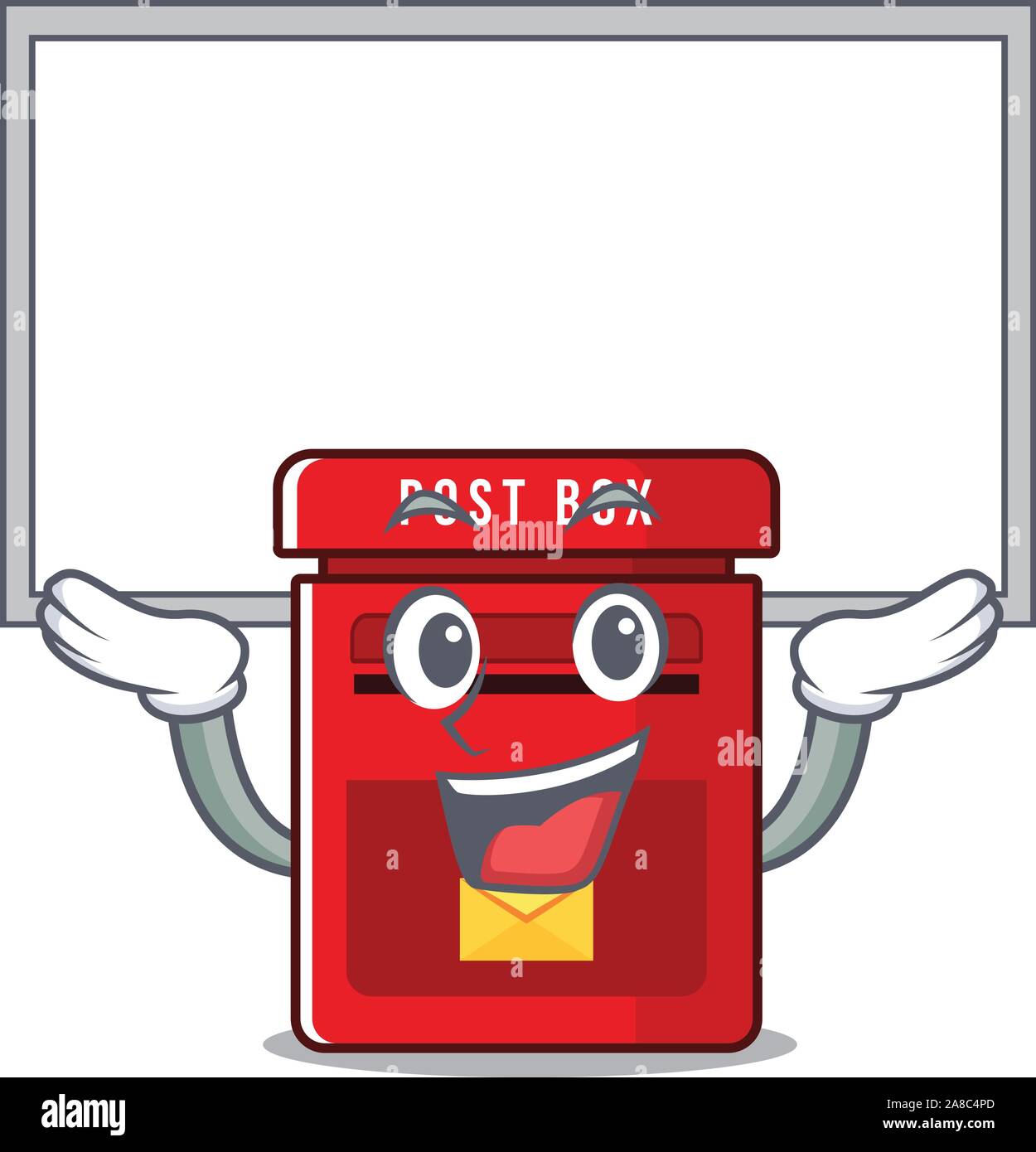 up board happy mailbox in with cartoon cute Stock Vector Image & Art ...