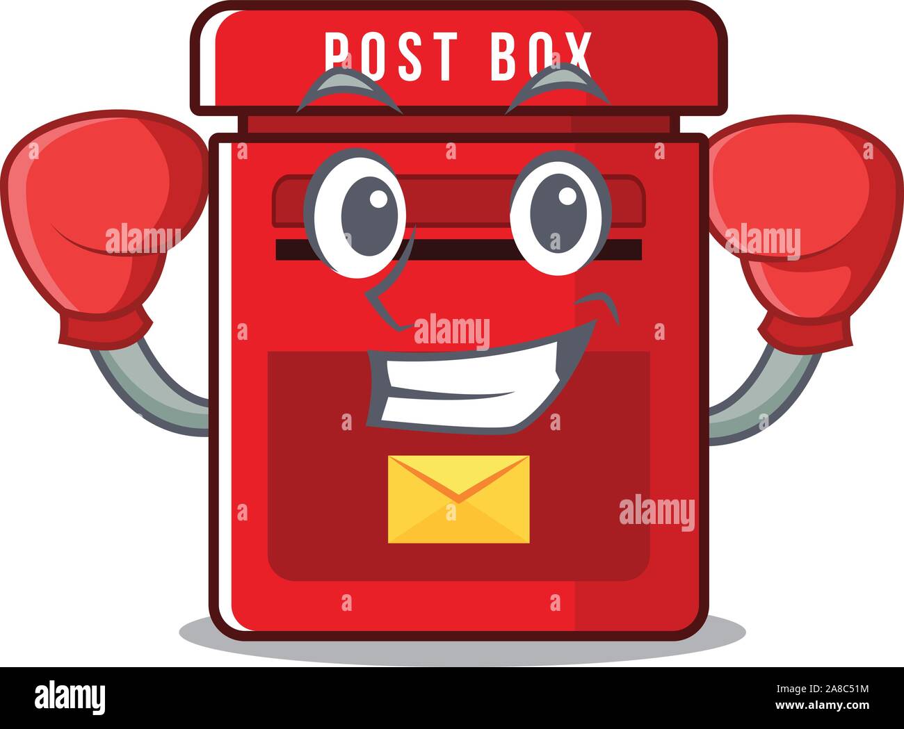 boxing happy mailbox in with cartoon cute Stock Vector Image & Art - Alamy