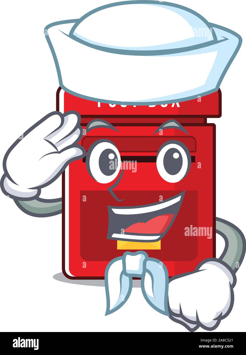 sailor happy mailbox in with cartoon cute Stock Vector Image & Art - Alamy