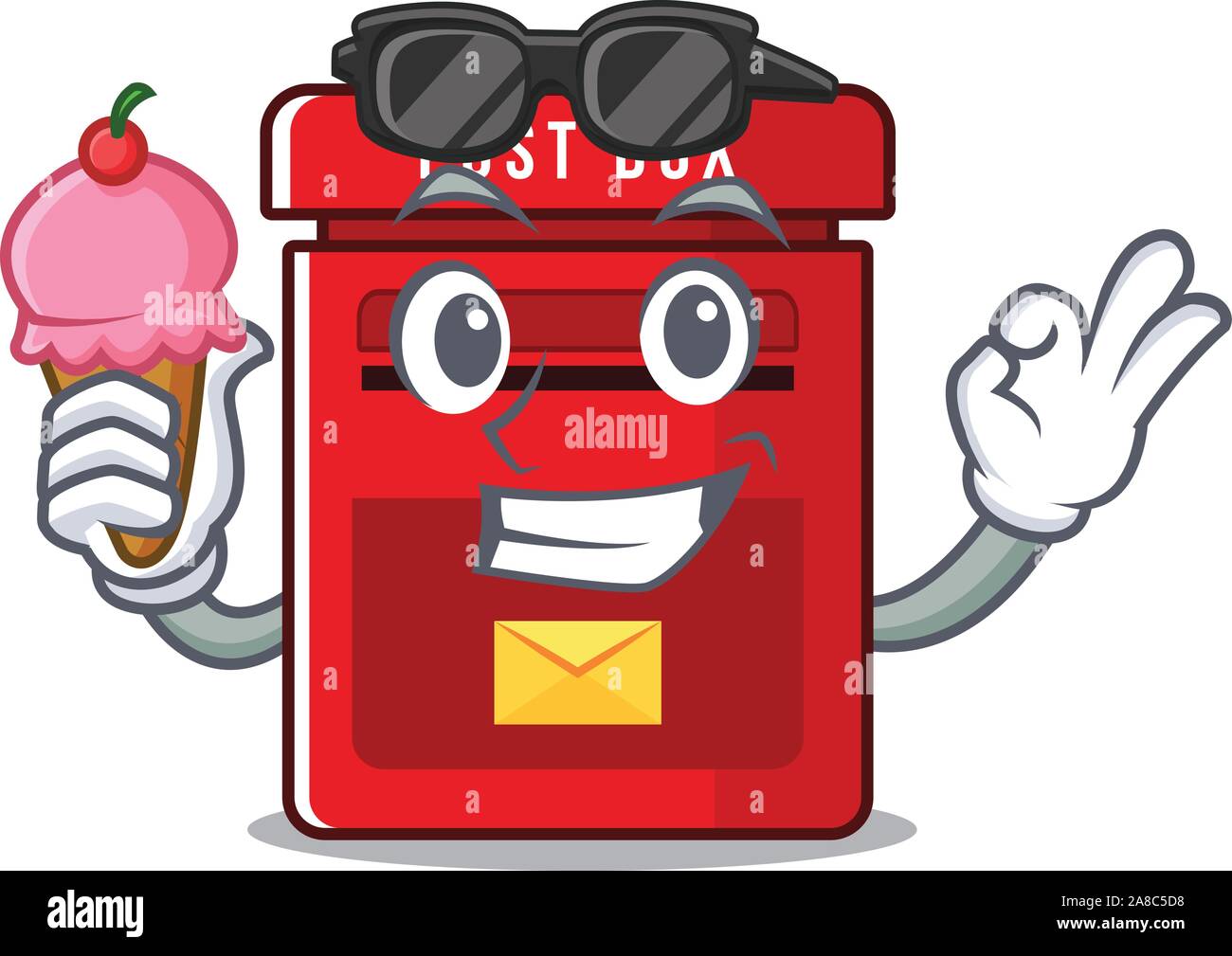 mailbox clings with ice cream to cute cartoon wall Stock Vector Image ...