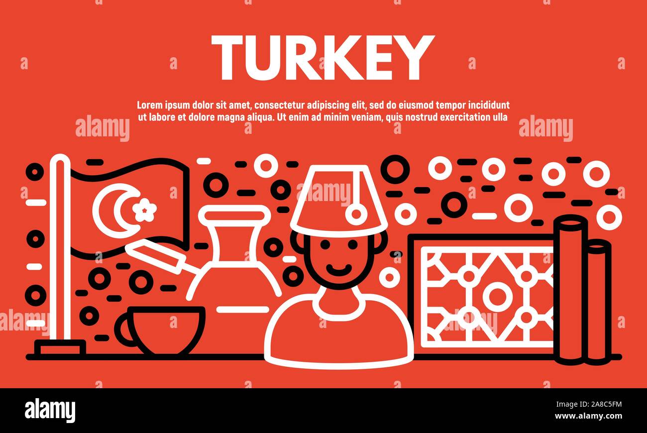 Turkey banner, outline style Stock Vector Image & Art - Alamy