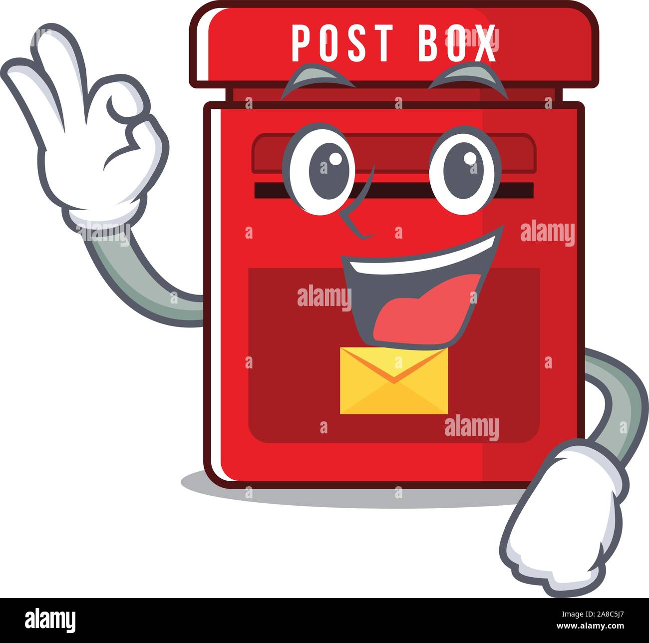 mailbox clings okay to cute cartoon wall Stock Vector Image & Art - Alamy