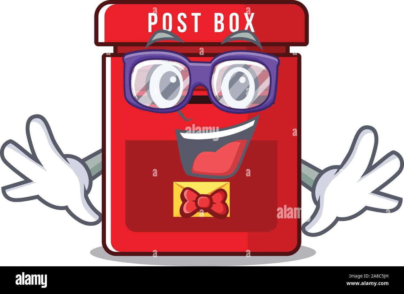 mailbox clings geek to cute cartoon wall Stock Vector Image & Art - Alamy