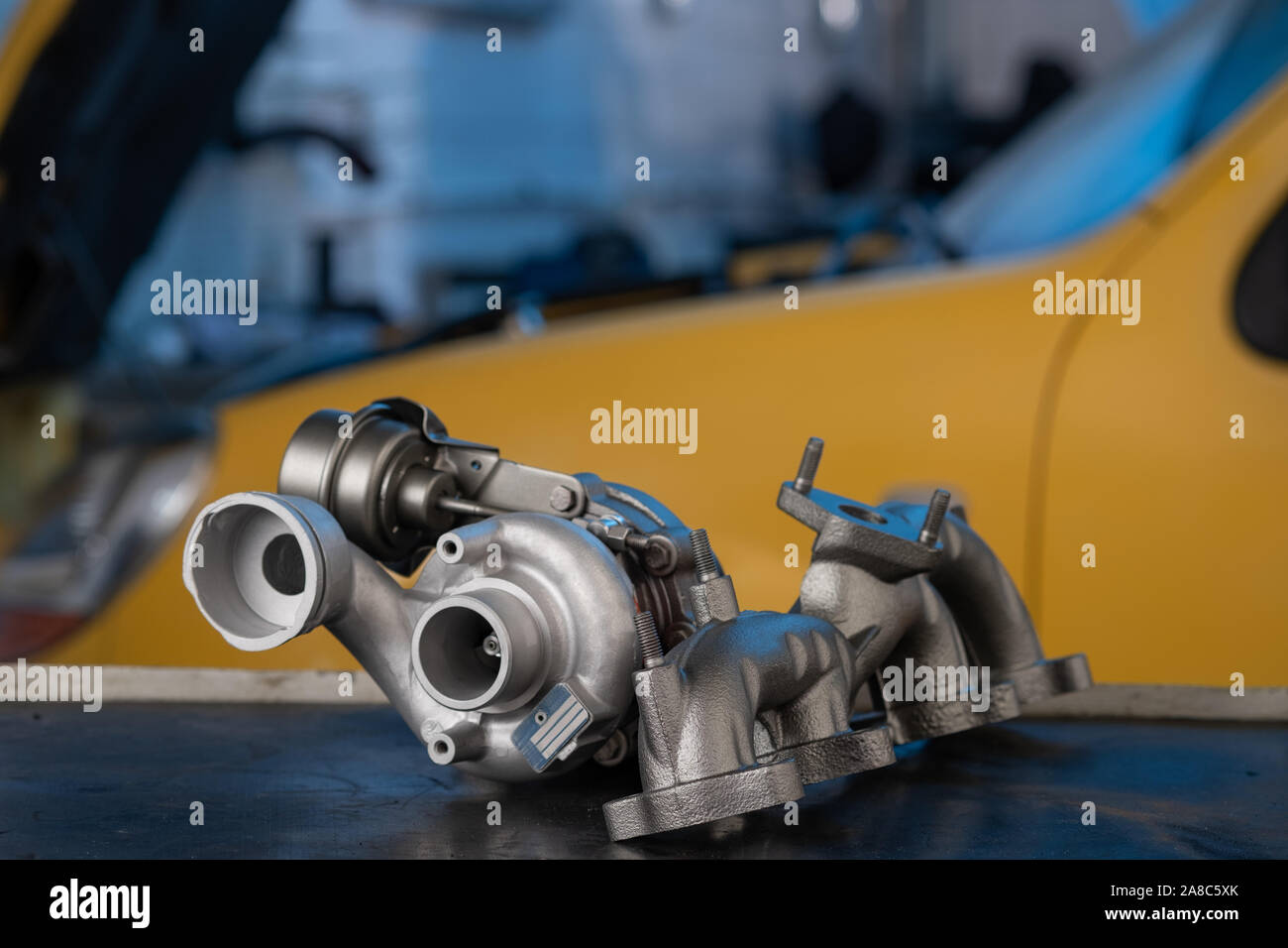 part of aluminum turbine close up. the new turbine for the diesel ...