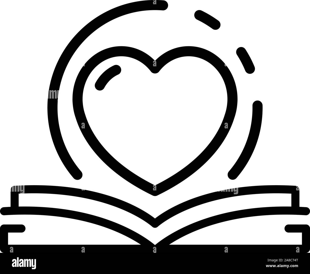 Open book and heart icon, outline style Stock Vector Image & Art - Alamy