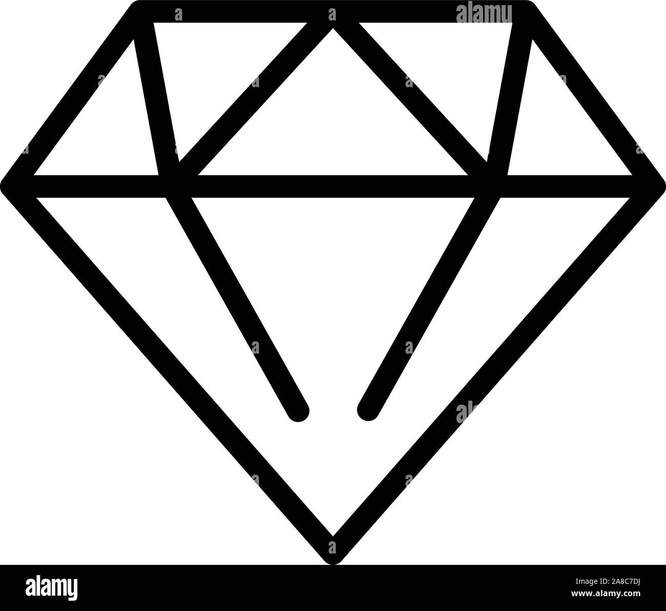 Diamond icon, outline style Stock Vector Image & Art - Alamy