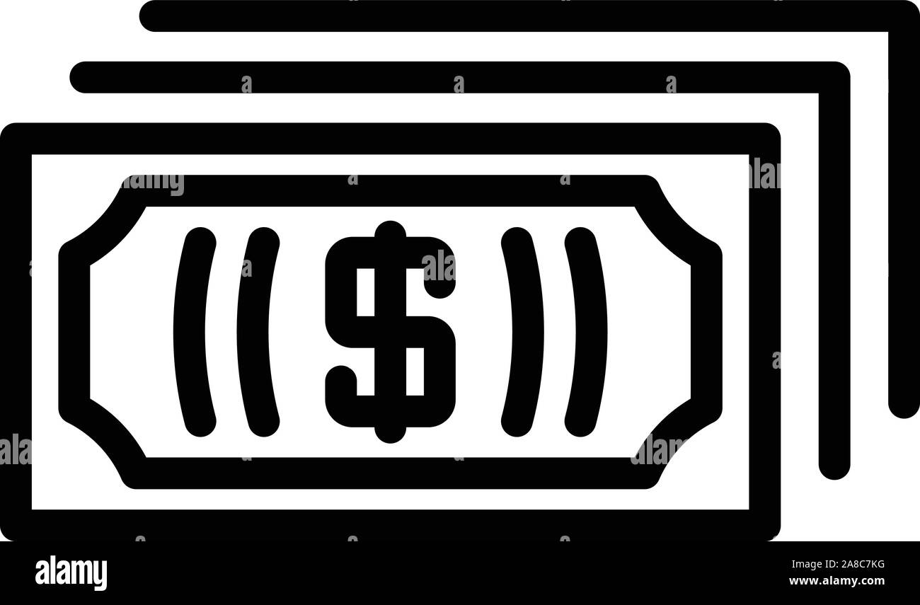 Pack of dollars icon, outline style Stock Vector Image & Art - Alamy