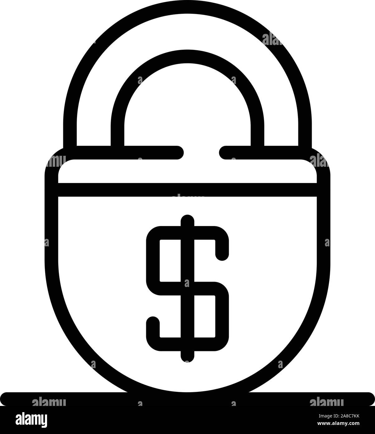 Dollar sign lock icon, outline style Stock Vector Image & Art - Alamy