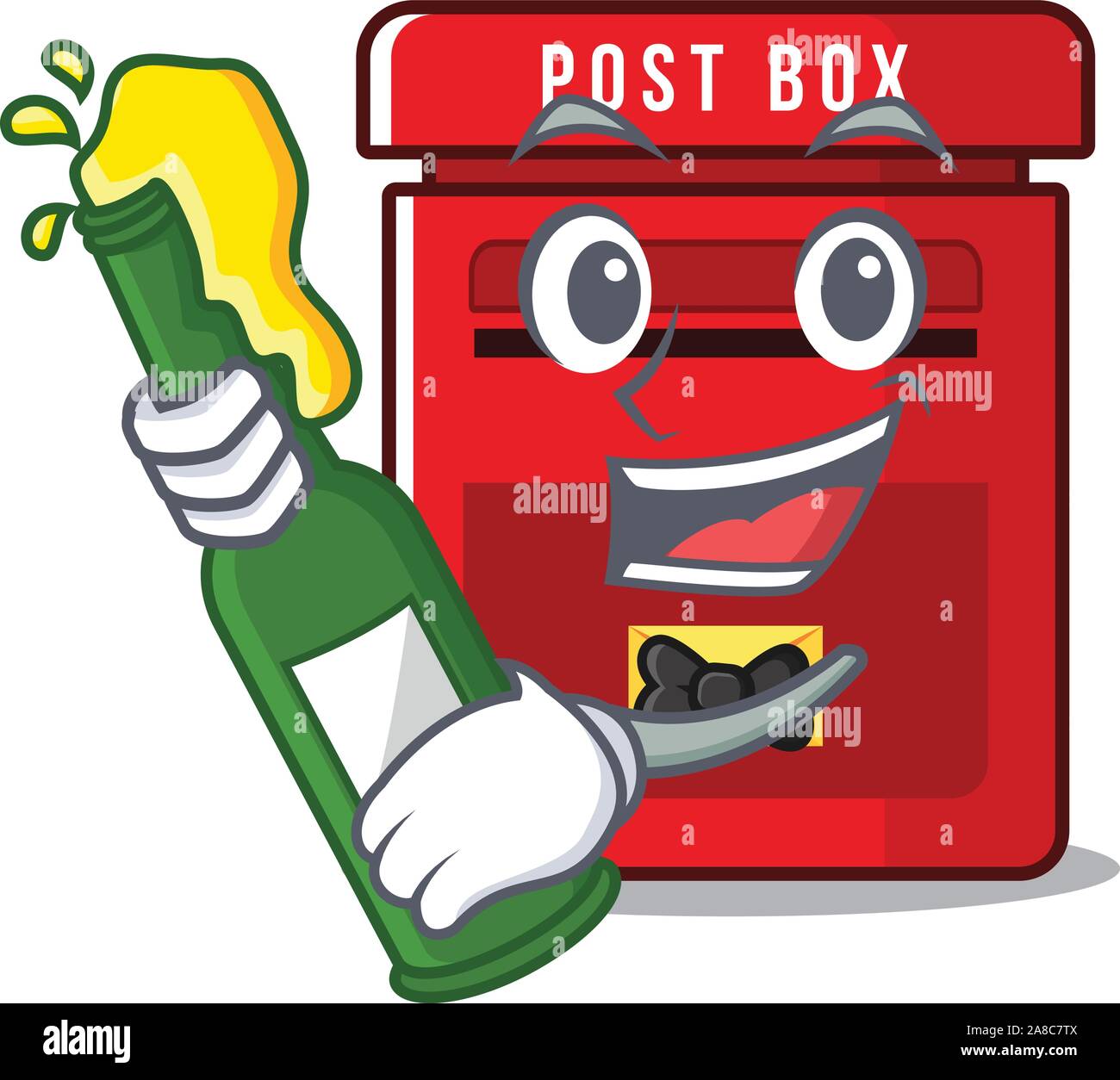 mailbox with a the mascot cartoon bring beer Stock Vector Image & Art ...