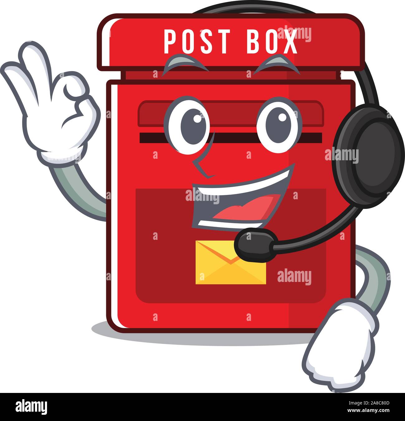 mailbox with a the mascot cartoon with headphone Stock Vector Image ...