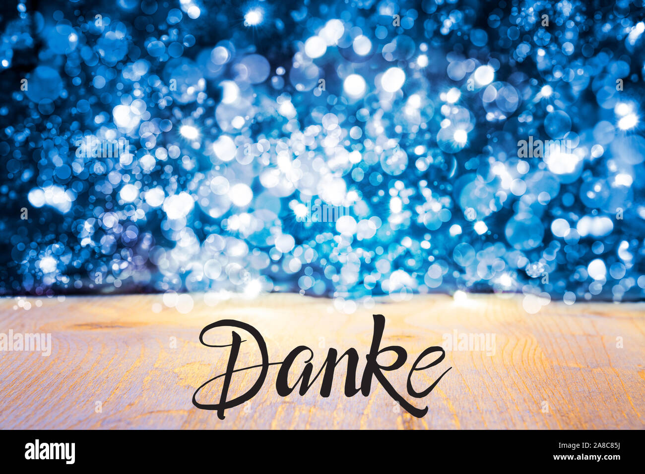 Christmas Background, Red Sparkling Lights, Danke Means Thank You Stock ...
