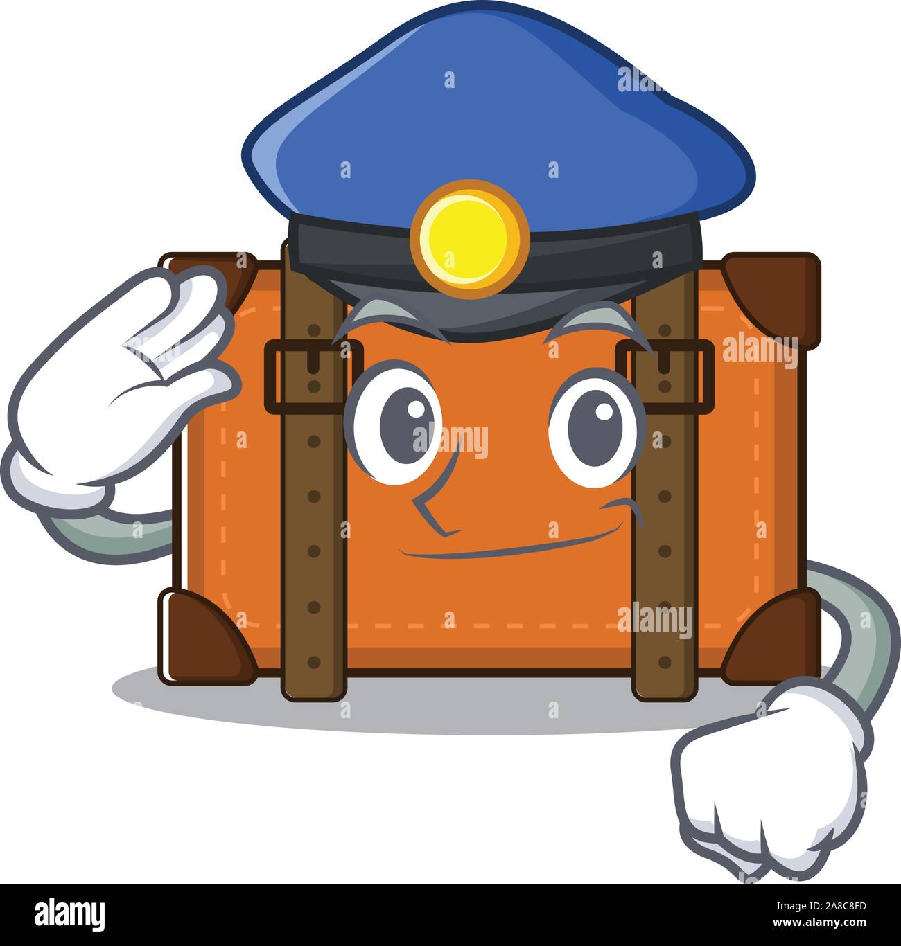 police cute suitcase with the cartoon shape Stock Vector Image & Art ...