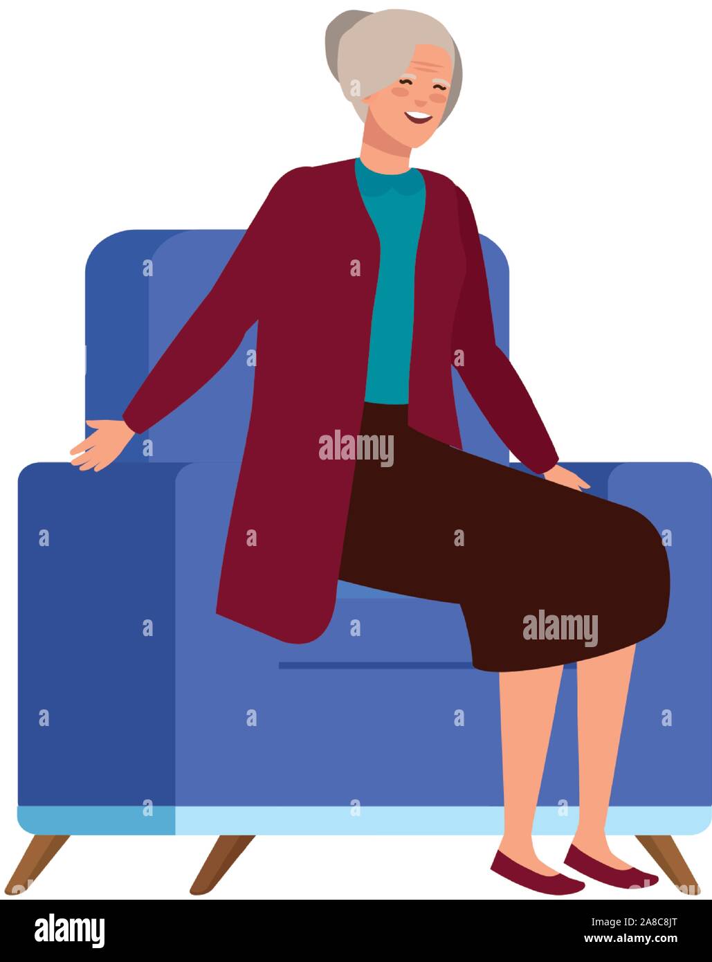 Old aged lady sitting in Cut Out Stock Images & Pictures - Alamy