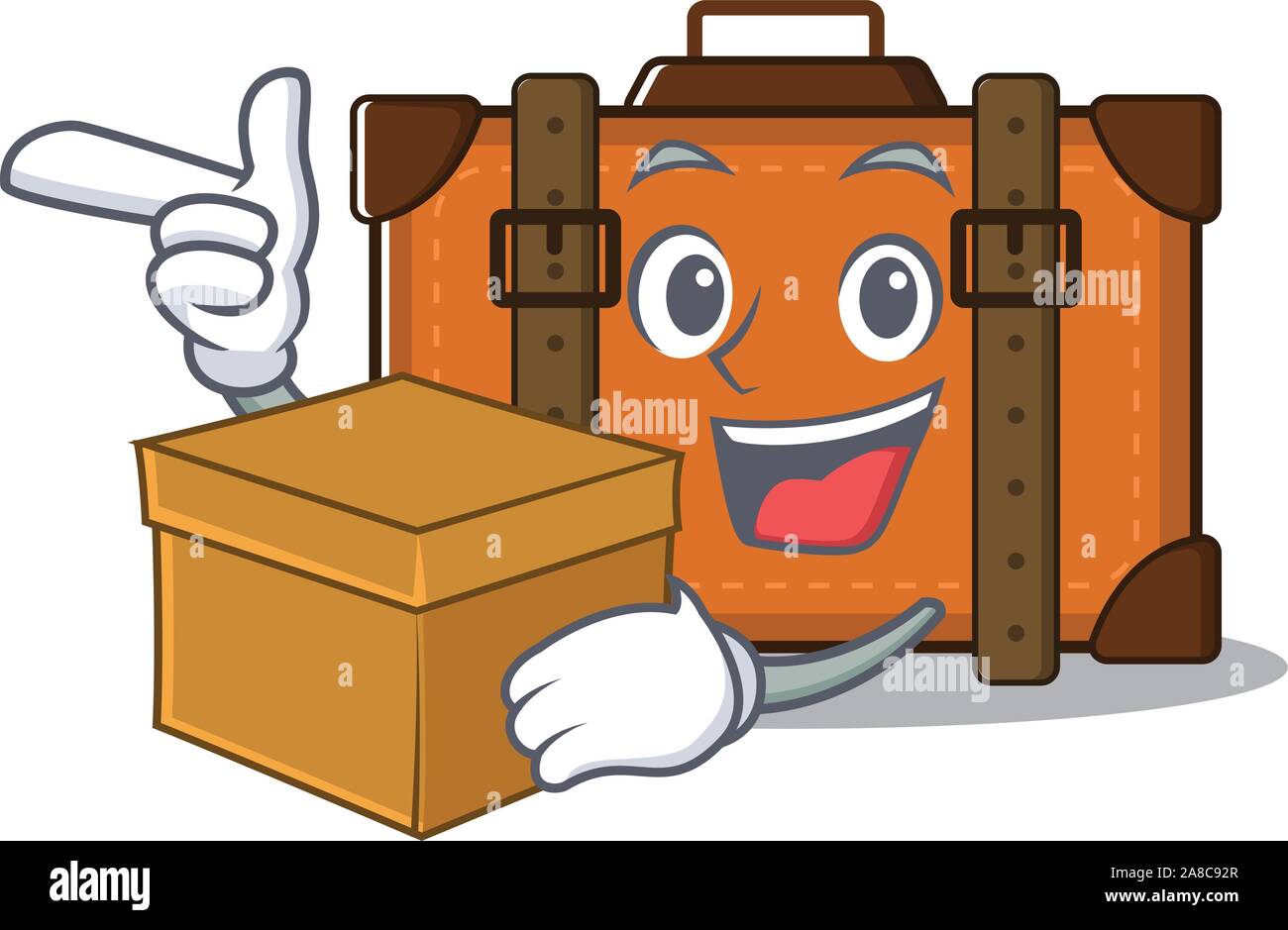 Cardboard Box Funny Delivery Waiting Stock Vector Images Alamy