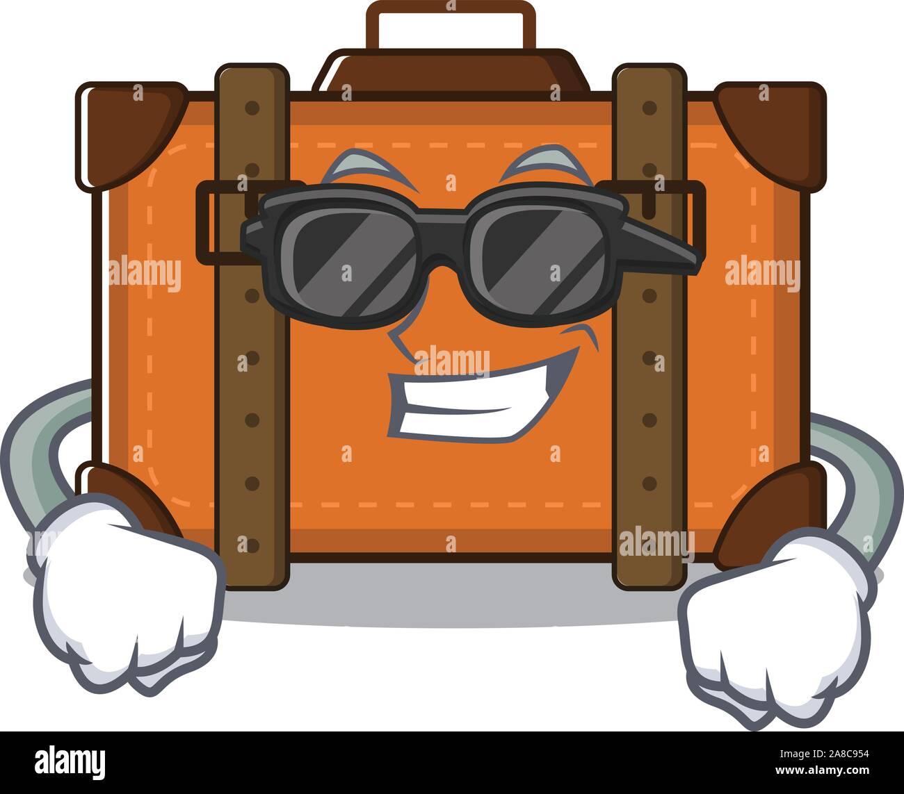 suitcase super cool in the cartoon with mascot Stock Vector Image & Art ...