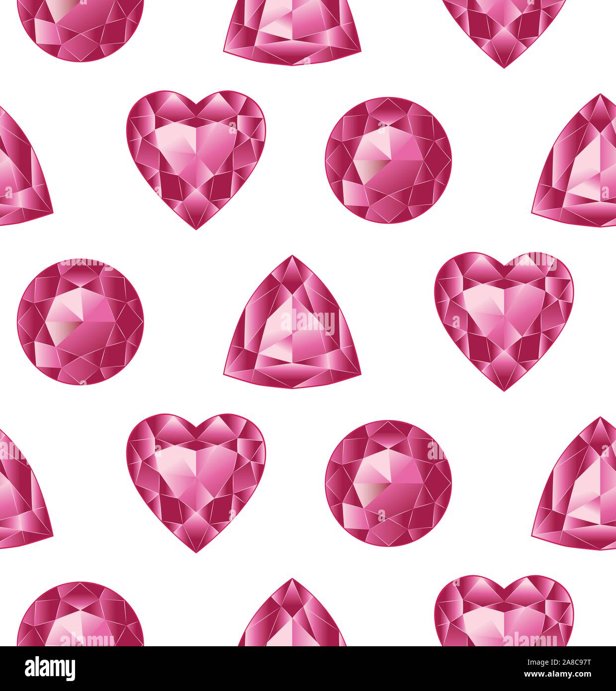 Precious gemstones, crystals of red color in different shapes ...