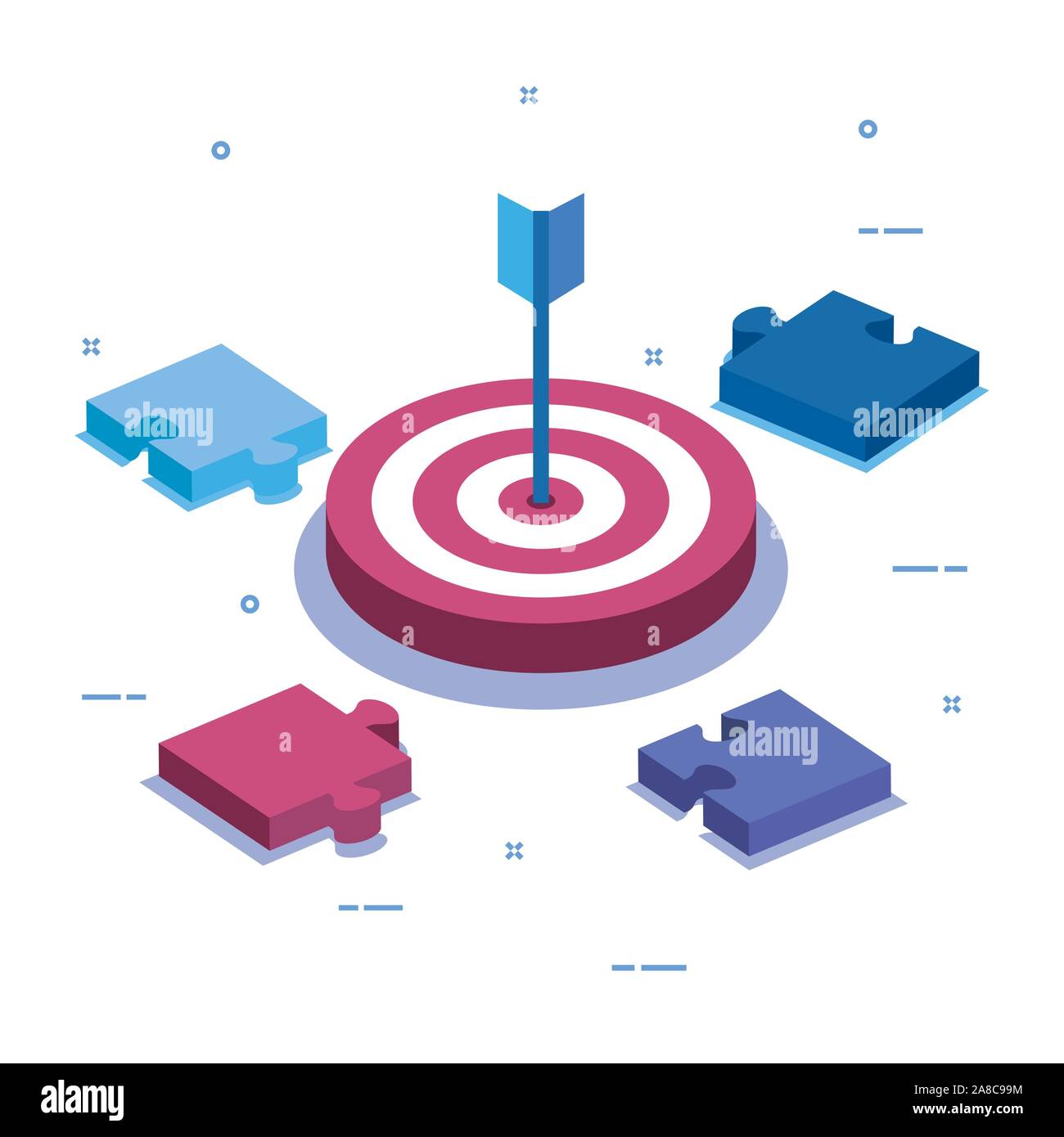 puzzle pieces with target and arrow Stock Vector Image & Art - Alamy
