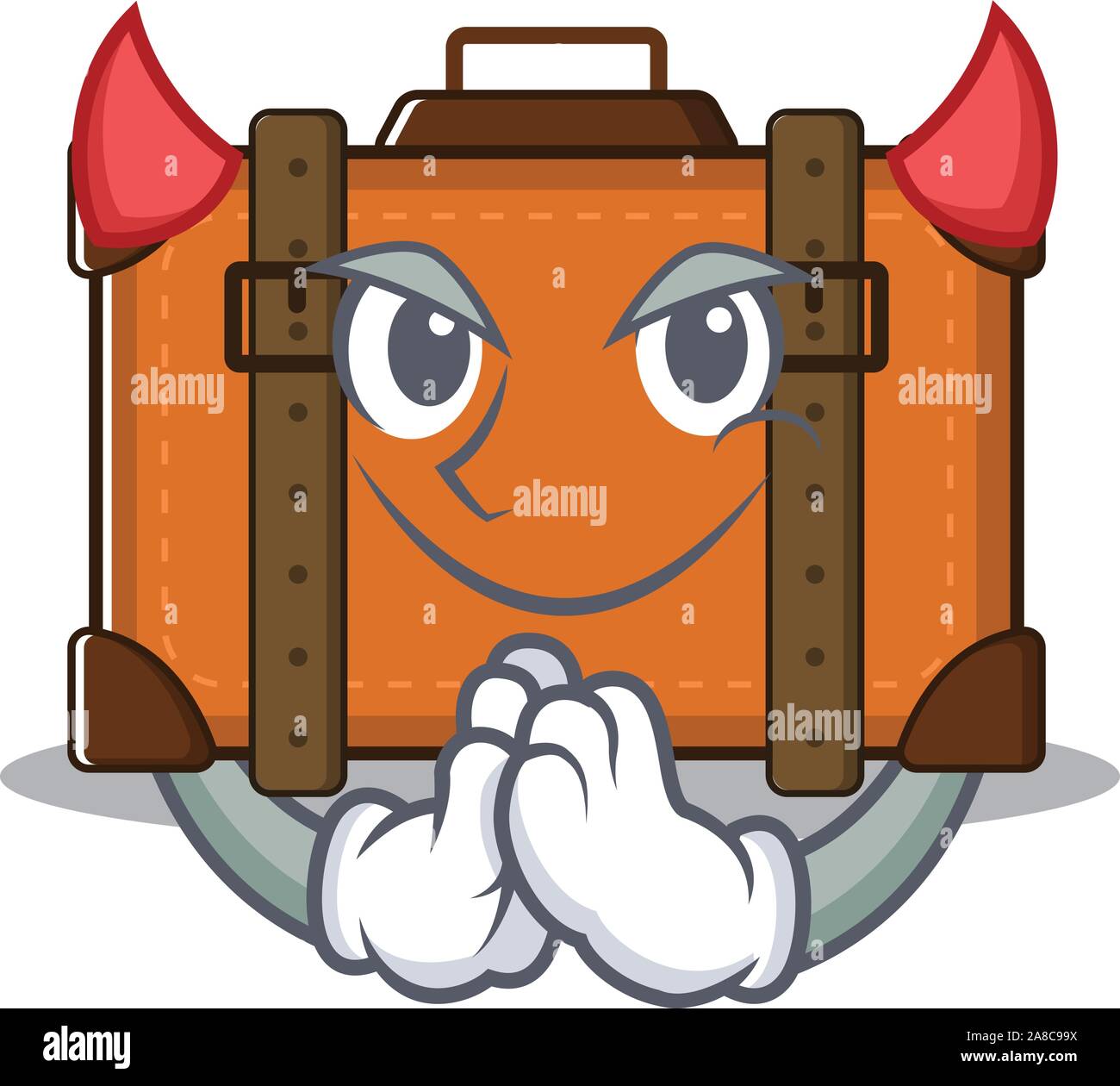 suitcase happy devil on a with character Stock Vector Image & Art - Alamy