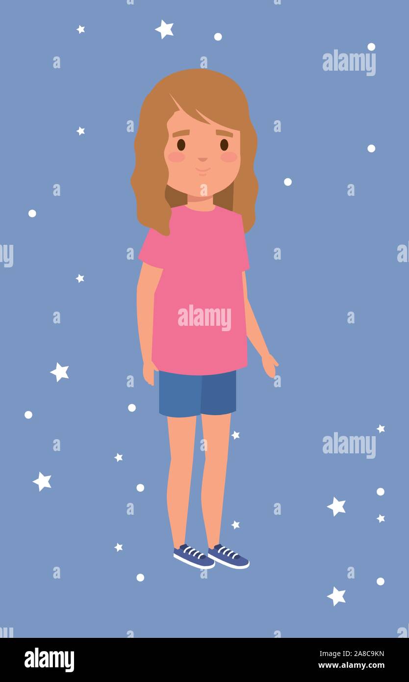 cute little girl avatar character Stock Vector Image & Art - Alamy