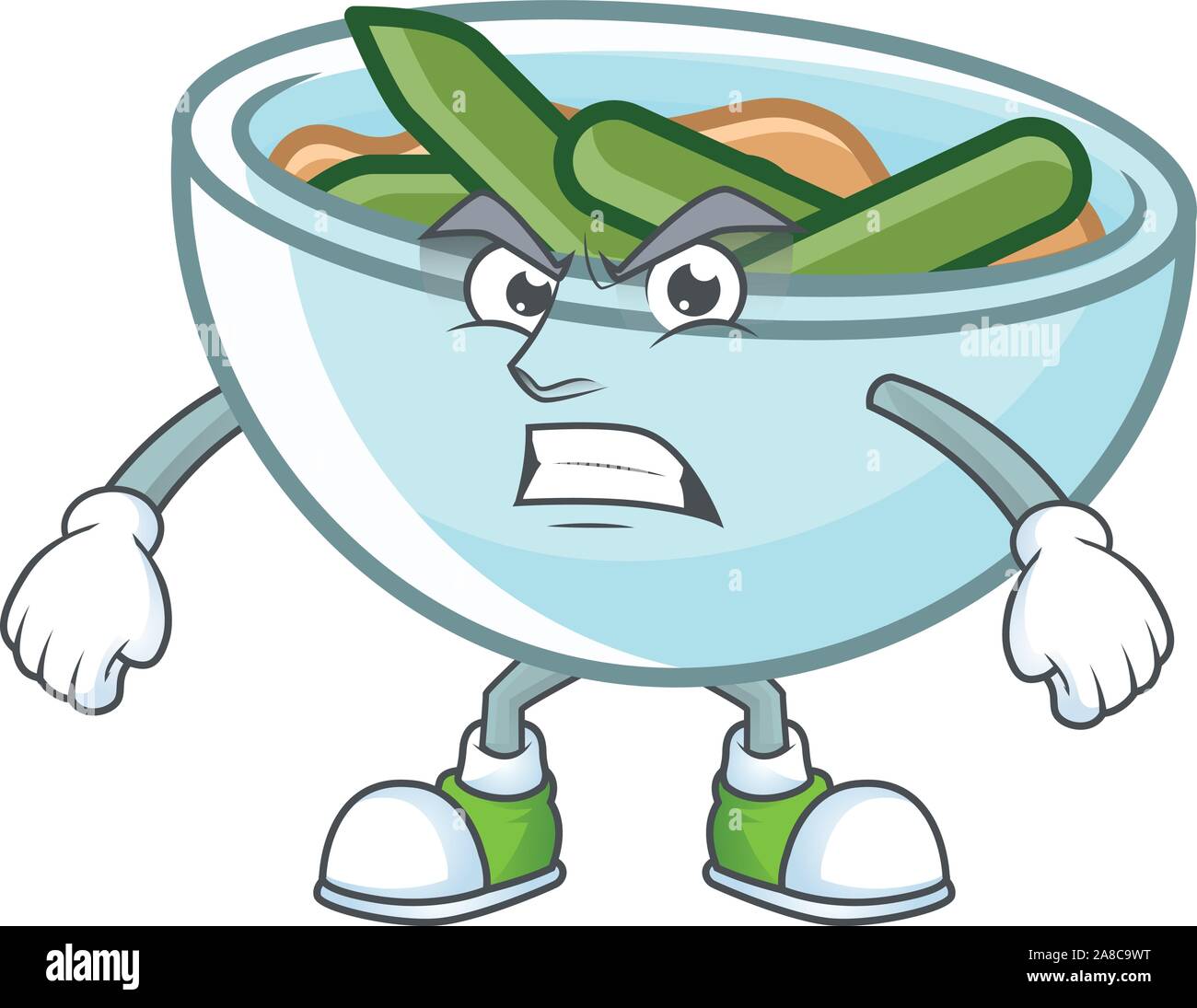 Cartoon green beans casserole in annoyed character Stock Vector Image ...