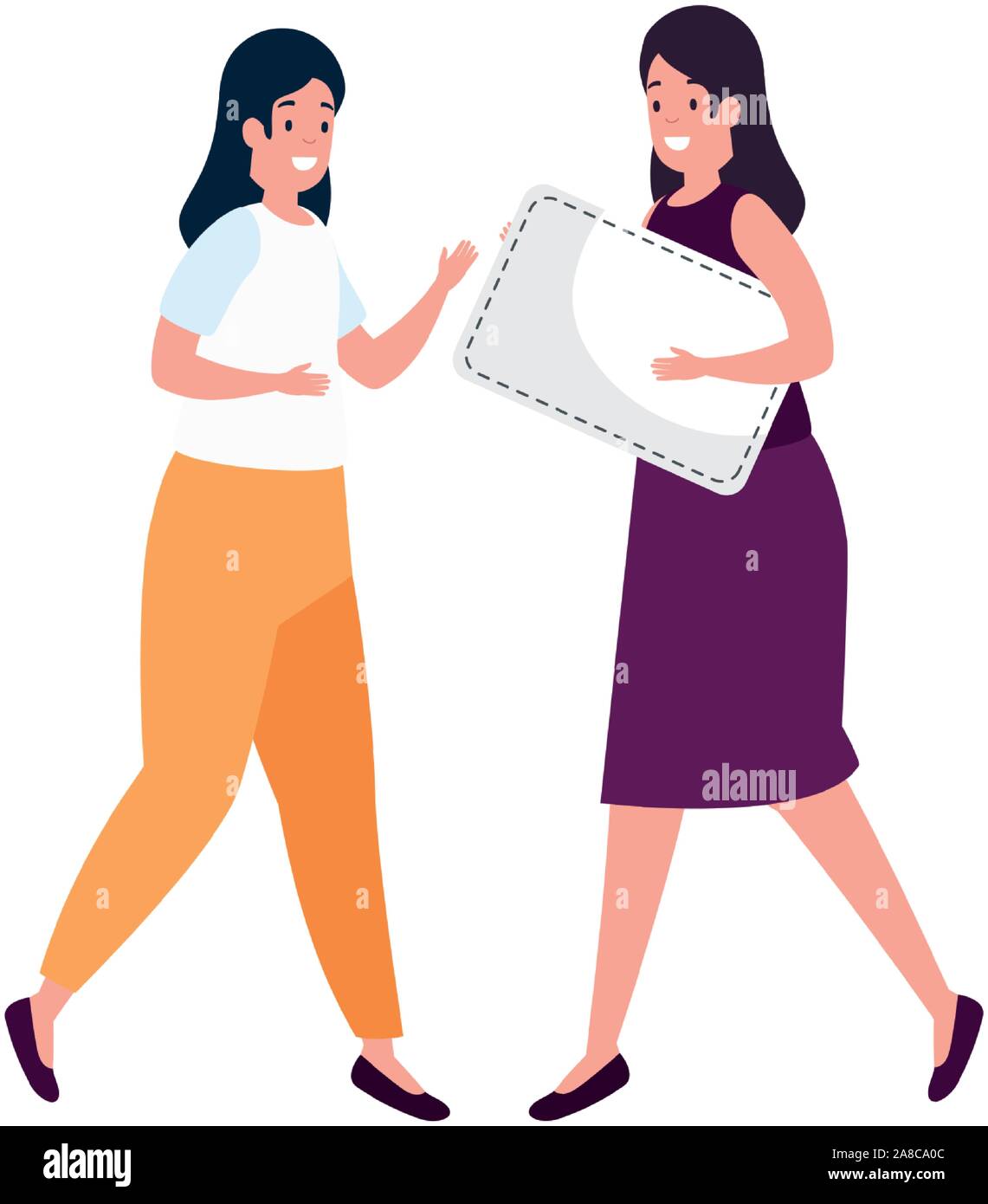 beautiful women with labels isolated icon Stock Vector Image & Art - Alamy