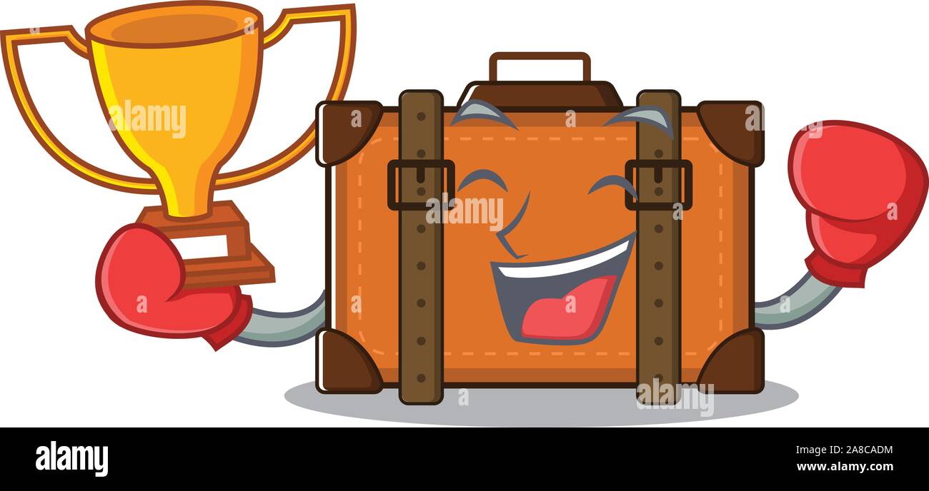 suitcase with in the cartoon boxing winner shape Stock Vector Image ...