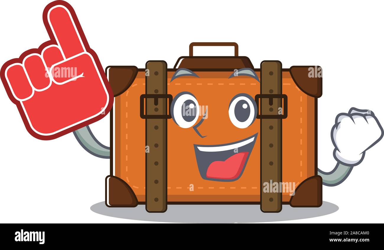 suitcase with in the cartoon foam finger shape Stock Vector Image & Art ...