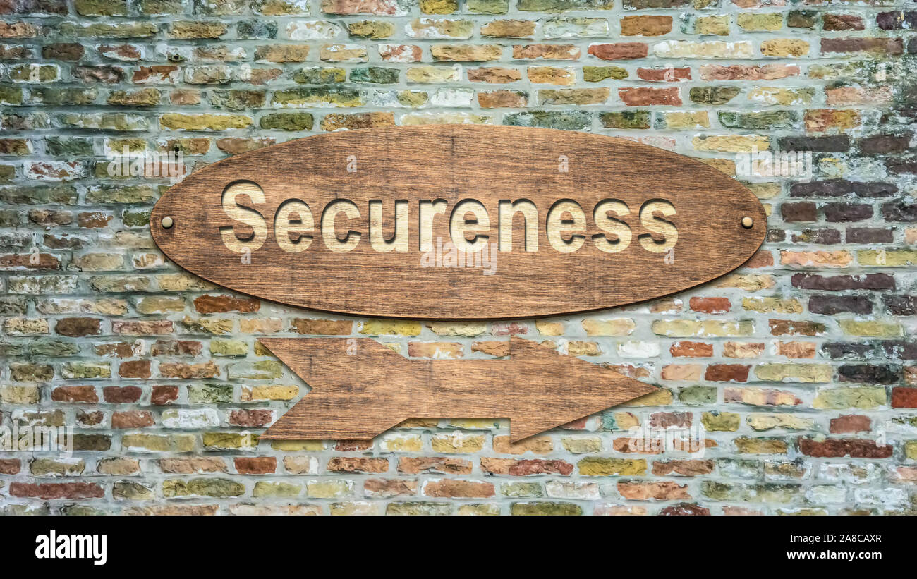 Street Sign the Direction Way to Secureness Stock Photo - Alamy