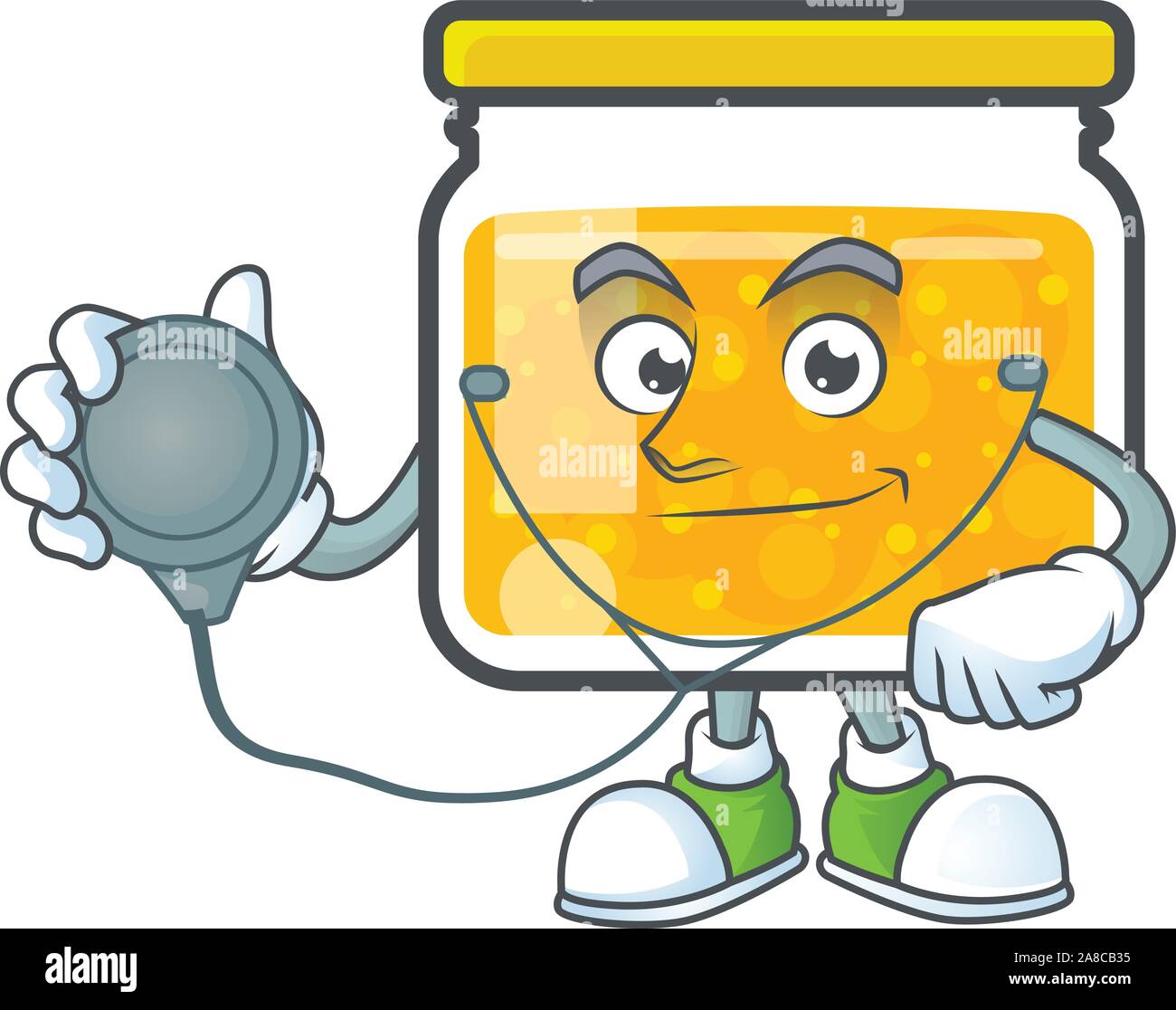 Sweet jam cartoon character with mascot doctor Stock Vector Image & Art ...