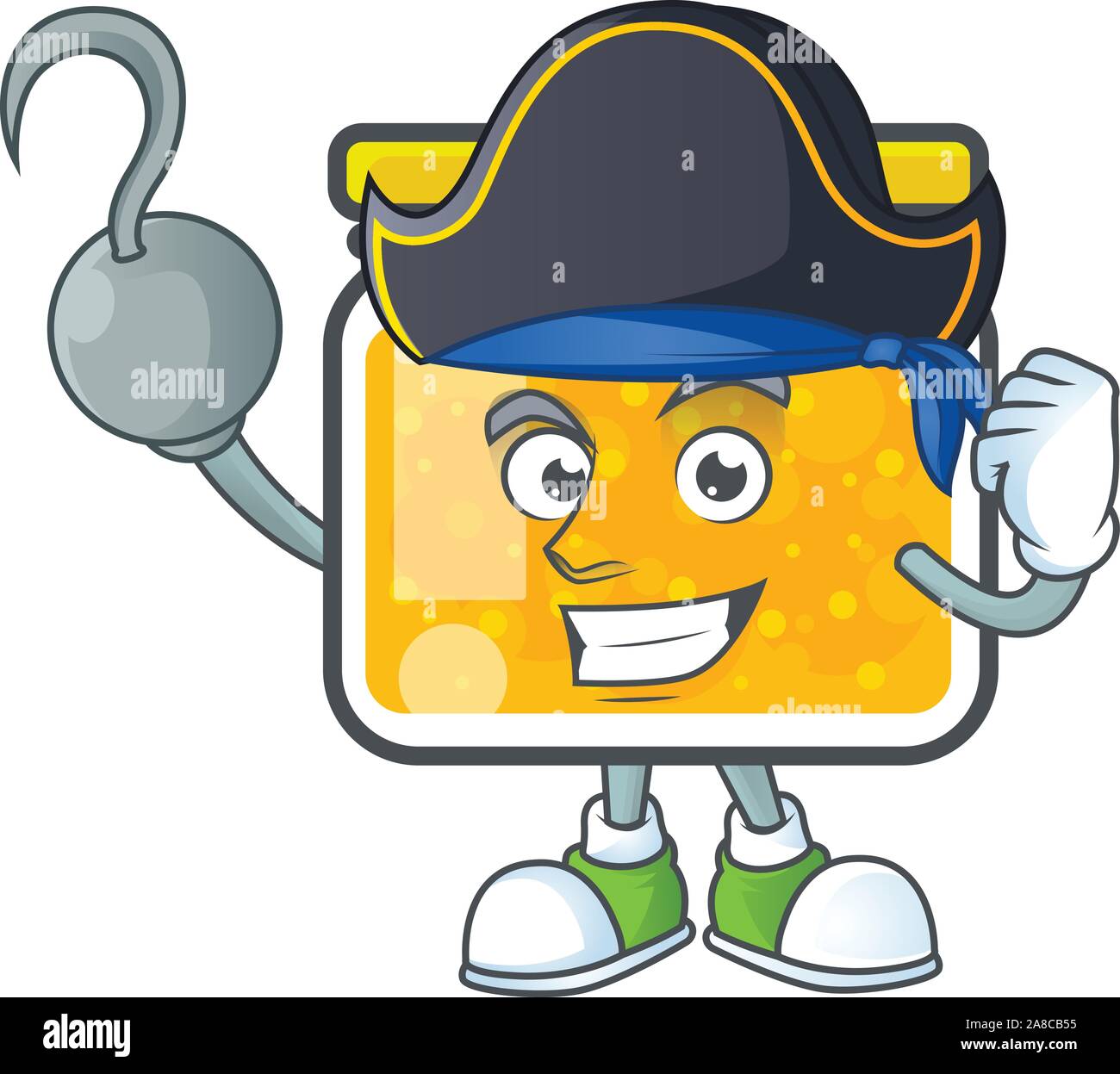 Sweet jam cartoon character with mascot pirate Stock Vector Image & Art ...