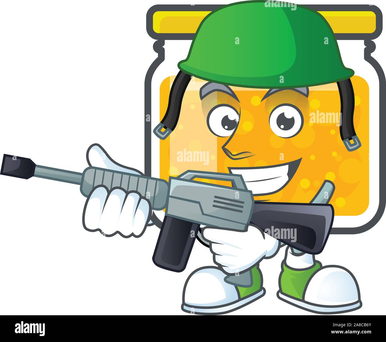 Sweet jam cartoon character with mascot army Stock Vector Image & Art ...