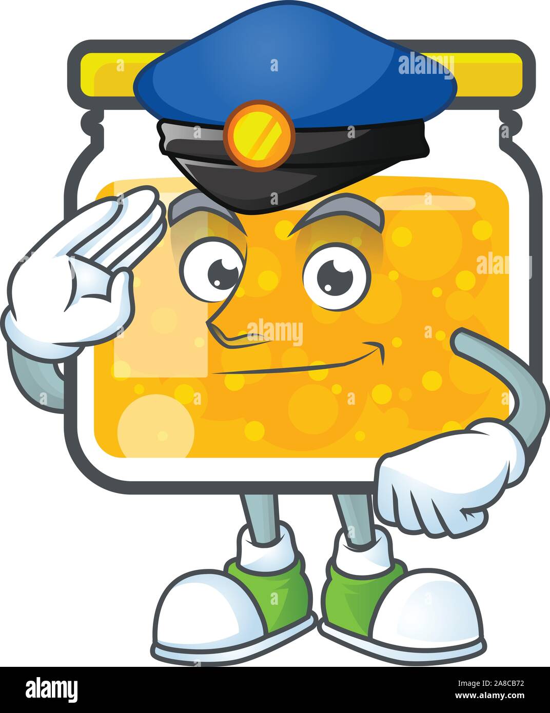 Sweet jam cartoon character with mascot police Stock Vector Image & Art ...