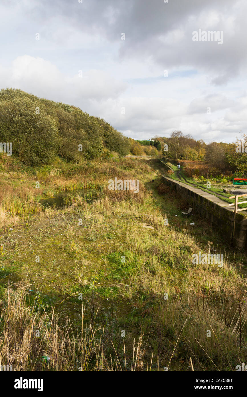 The disused and infilled Bury arm of the Manchester, Bolton and Bury ...