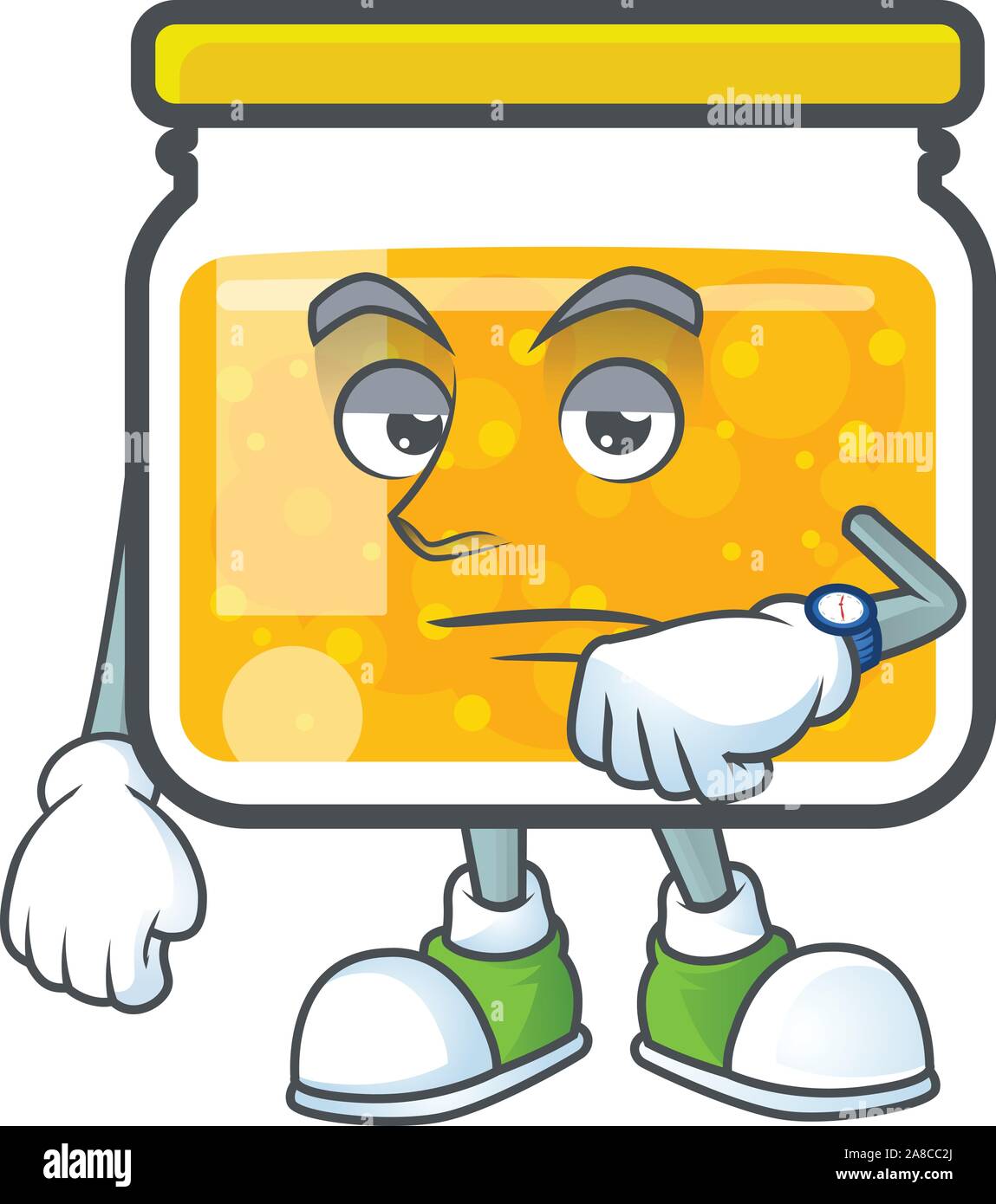 Fresh jam in jar cartoon character waiting Stock Vector Image & Art - Alamy