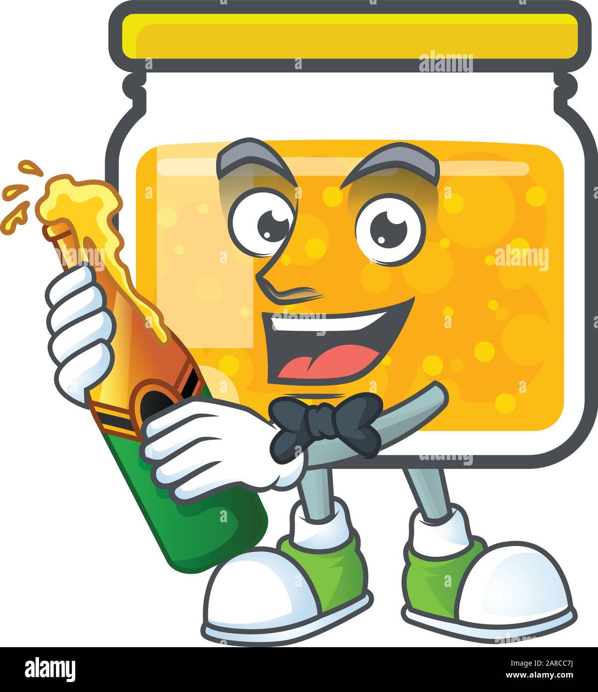 Fresh jam in jar cartoon character bring beer Stock Vector Image & Art ...