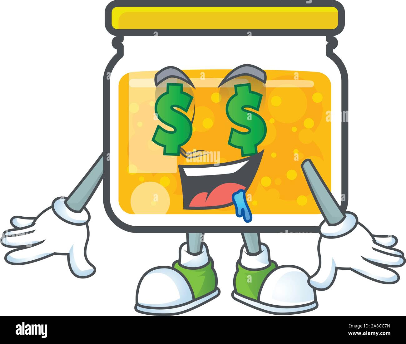 Fresh jam in jar cartoon character money eye Stock Vector Image & Art ...