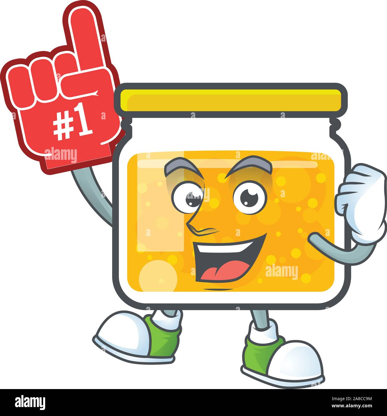 Fresh jam in jar cartoon character foam finger Stock Vector Image & Art ...