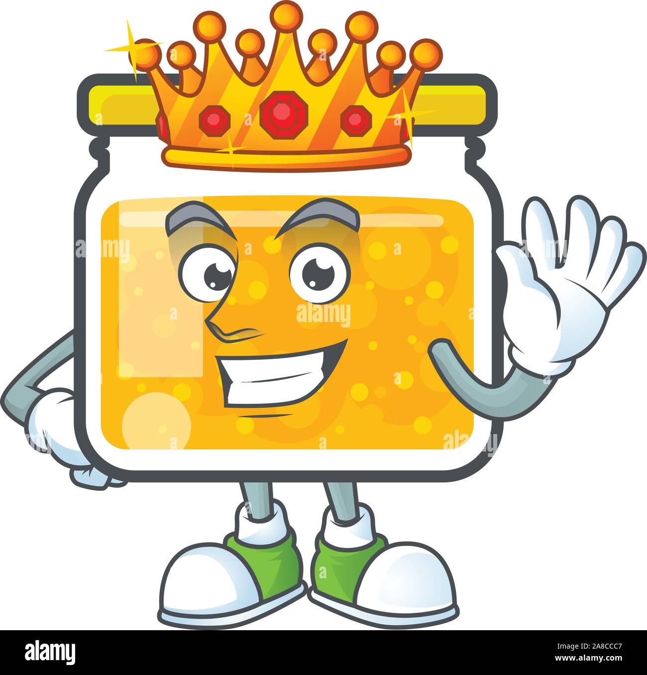 Fresh jam in jar cartoon character king Stock Vector Image & Art - Alamy