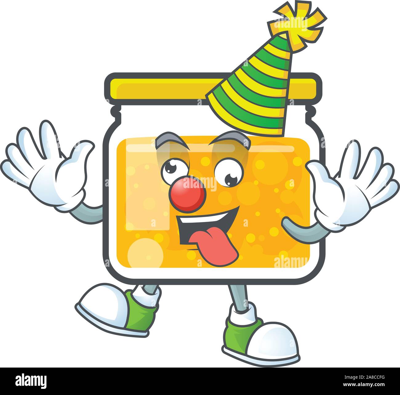 Fresh jam in jar cartoon character clown Stock Vector Image & Art - Alamy