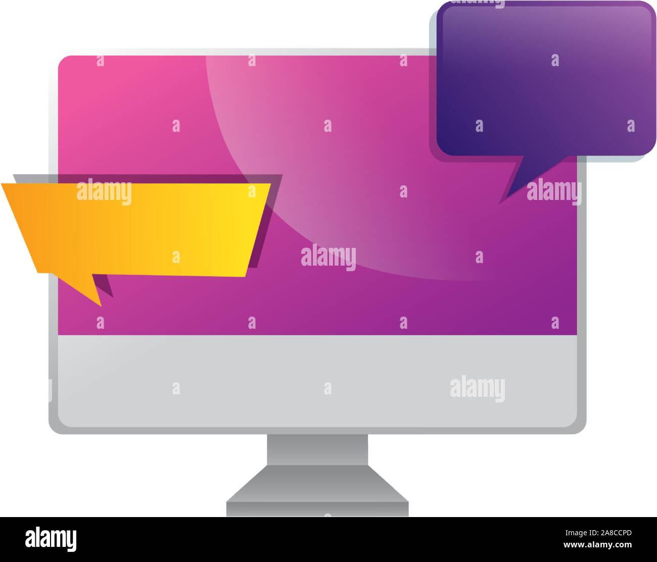 Bubbles computer monitor Stock Vector Images - Alamy