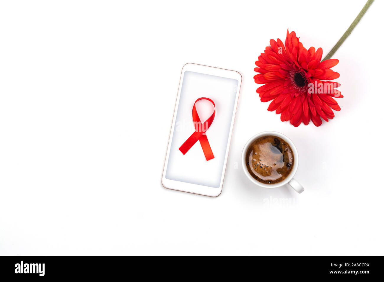 Hands red ribbon aids hiv awareness Cut Out Stock Images & Pictures - Alamy