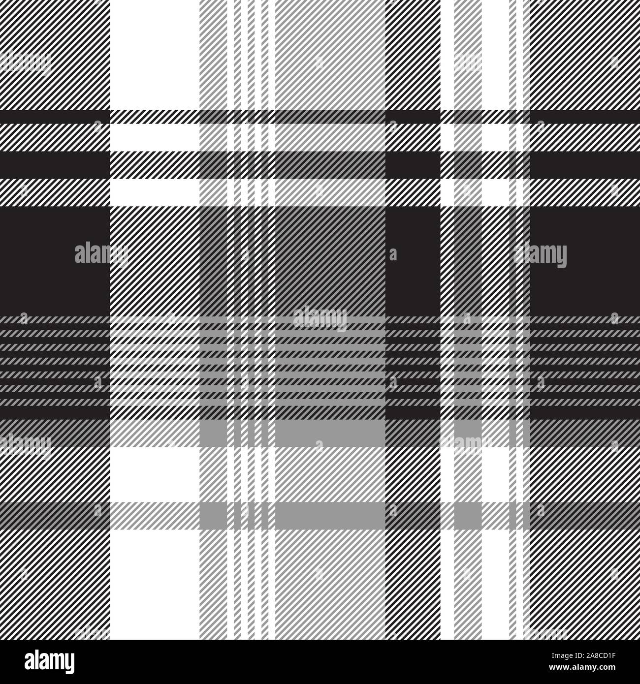 Grayscale black white check plaid seamless pattern. Vector illustration ...