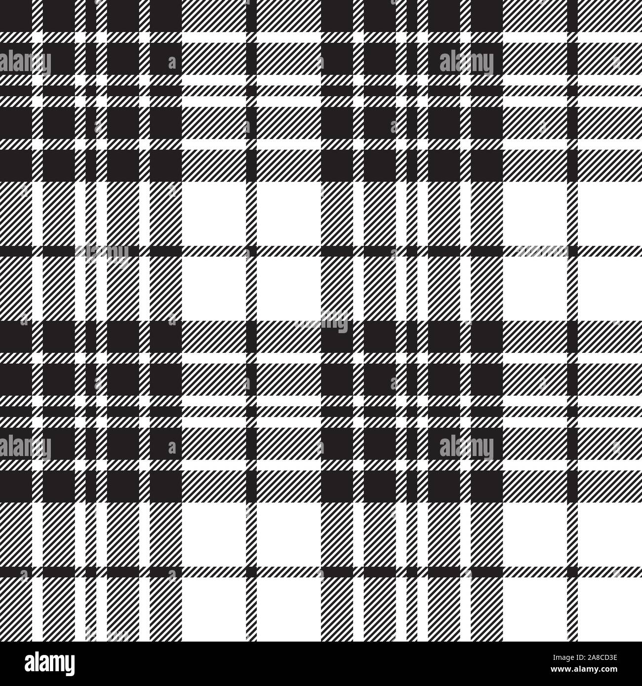 Blackberry clan tartan diagonal black white seamless pattern . Vector ...