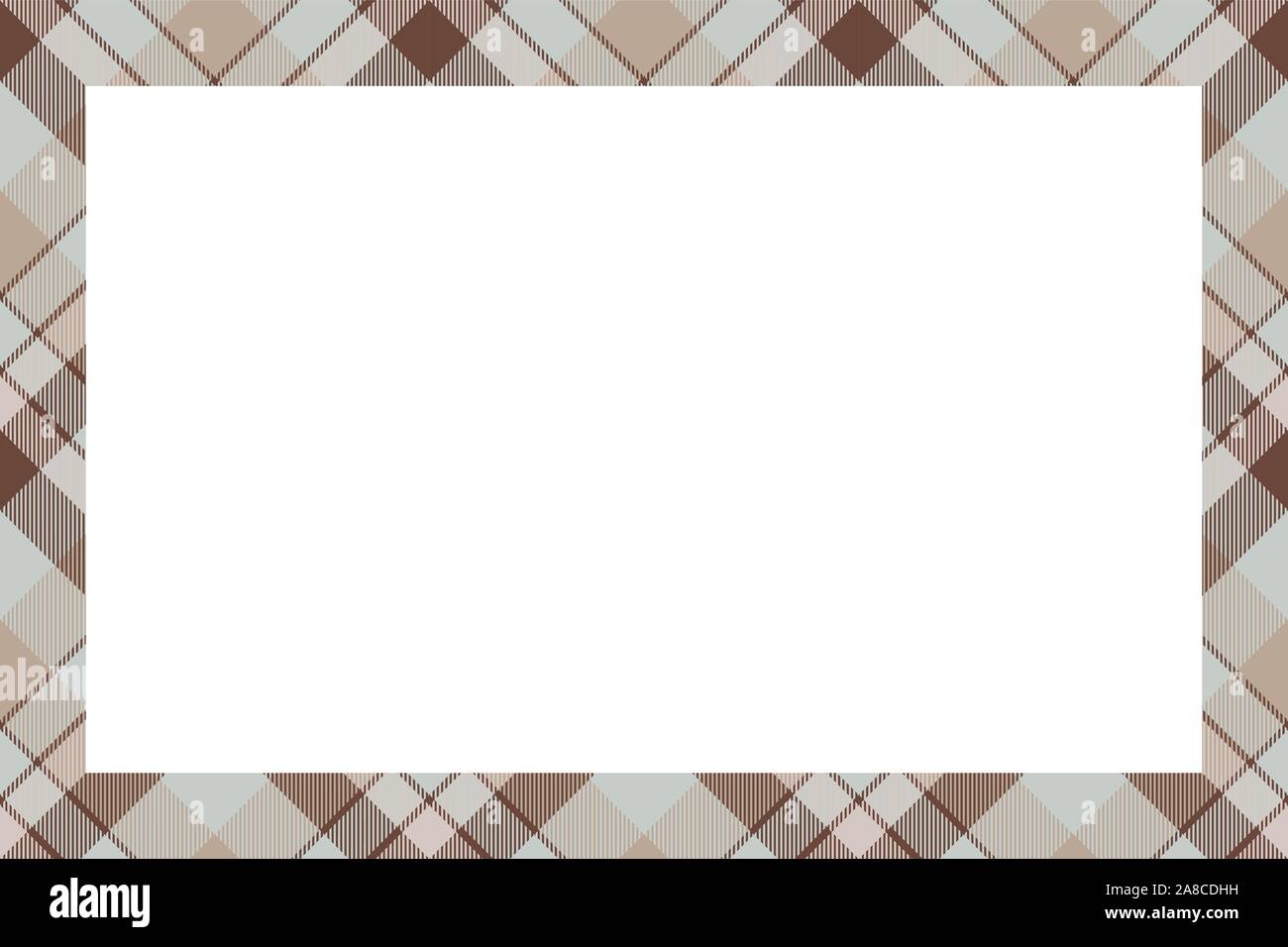 Vintage frame vector. Scottish border pattern retro style. Beauty empty ...