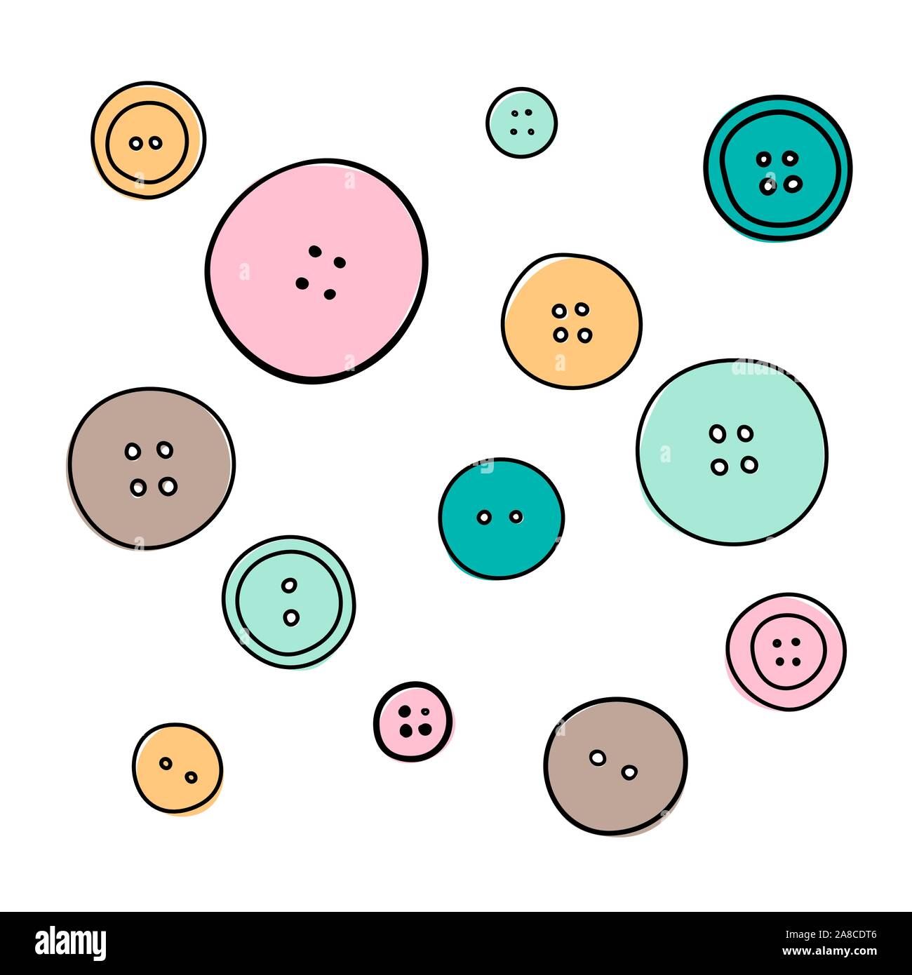Buttons sewing accessories Stock Vector Images - Alamy