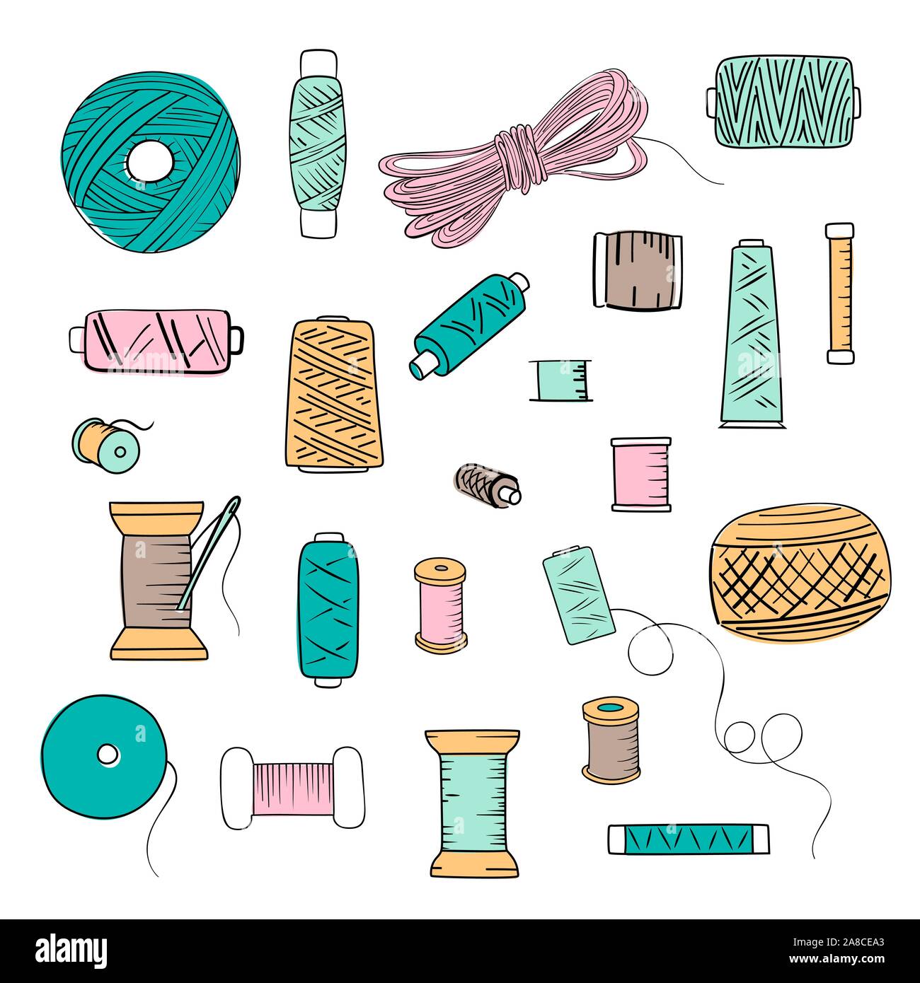 Colourful silk threads Stock Vector Images - Alamy