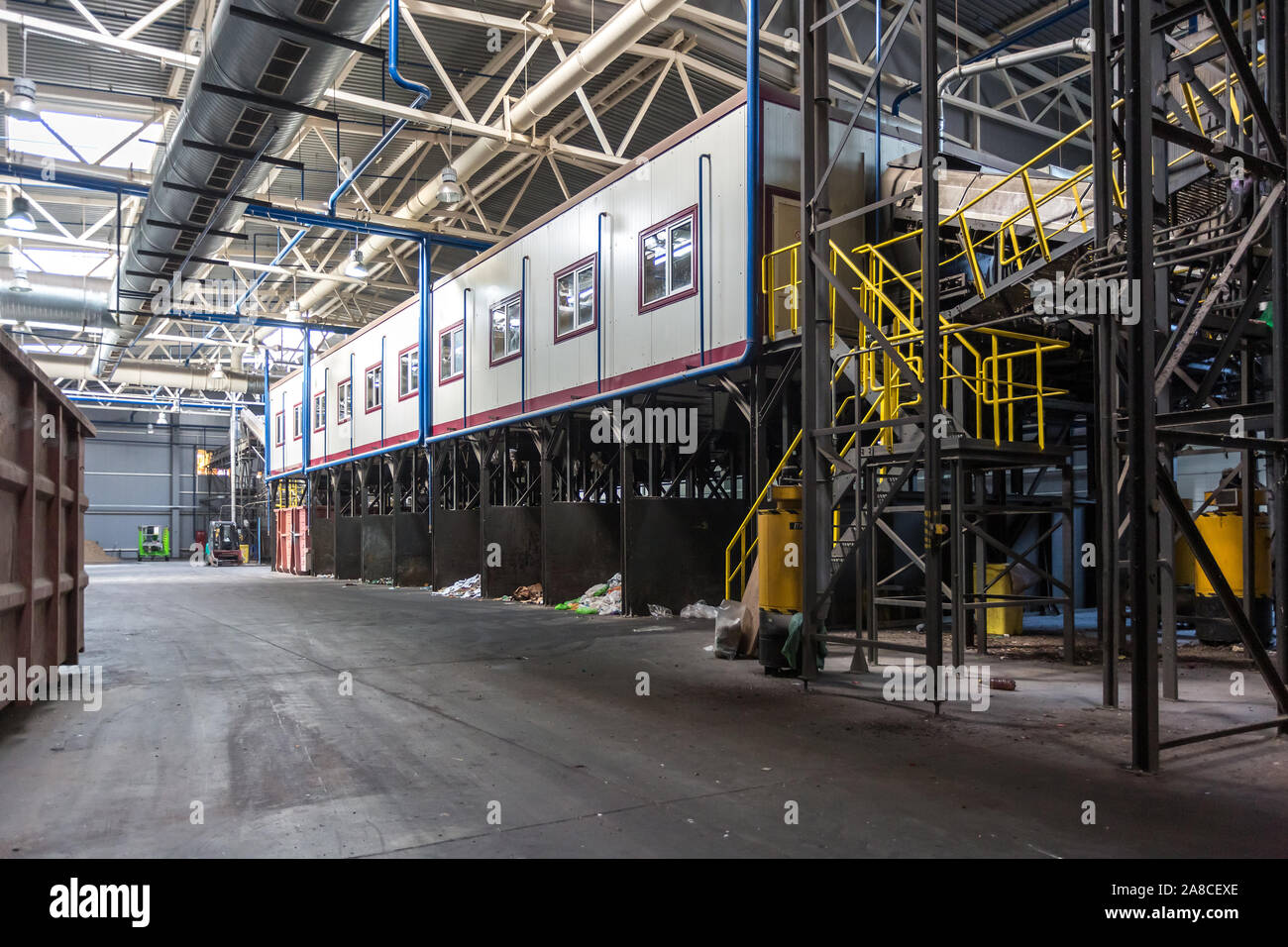Modern waste recycling processing plant. Separate garbage collection ...