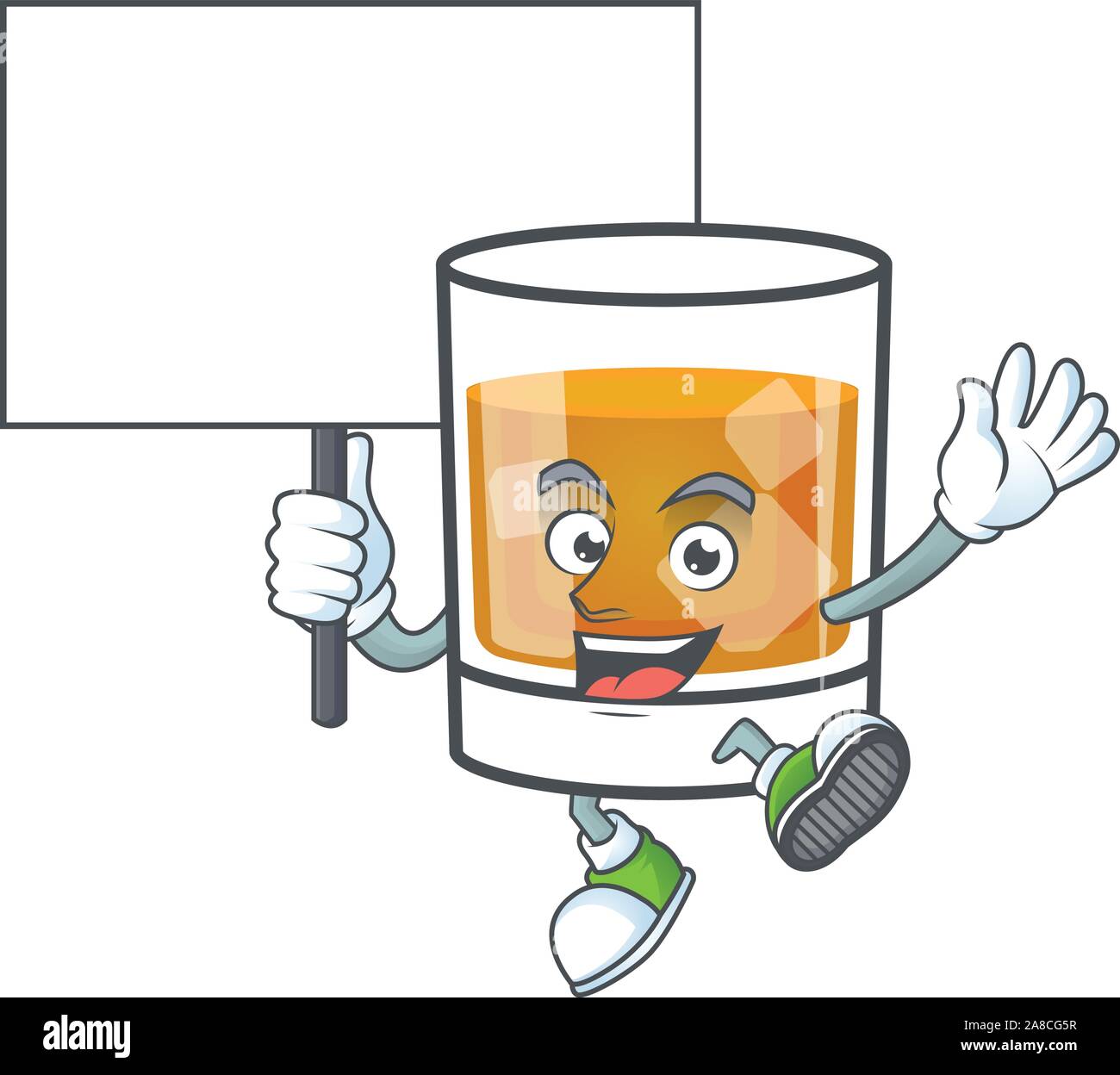 Liquor whiskey in the cartoon character bring board Stock Vector Image ...