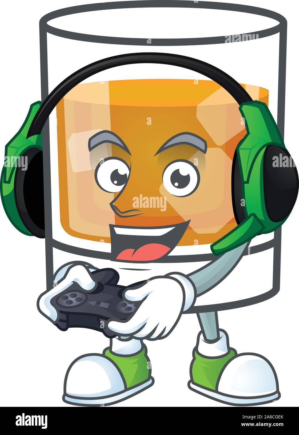 Liquor whiskey in the cartoon character bring gaming Stock Vector Image ...