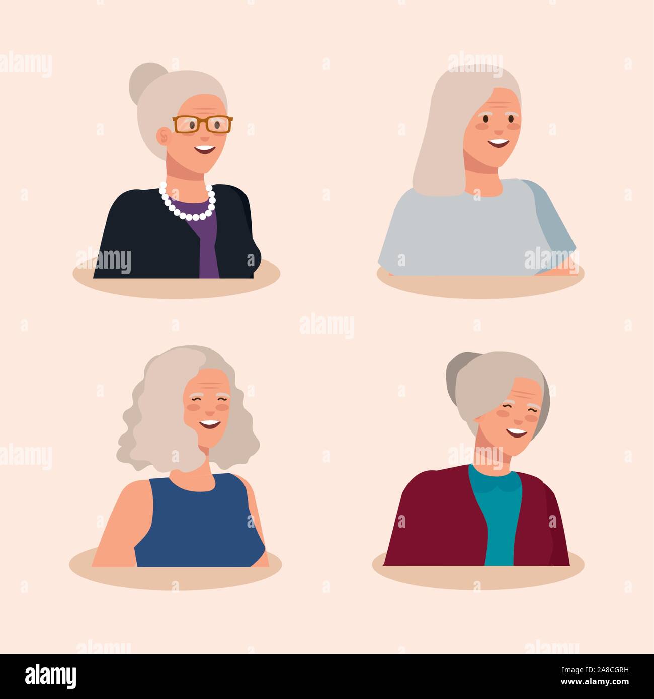 group of old women avatar character Stock Vector Image & Art - Alamy